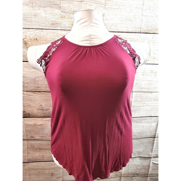 No Boundaries | Tops | No Boundaries Wine Colored Top Lace Sleeves Xl ...